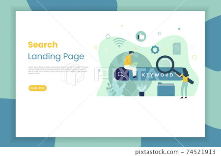 Flat design illustration search landing page.... - Stock Illustration ...