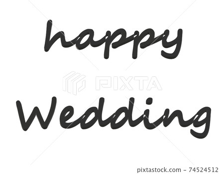Material for Happy Wedding (English cursive... - Stock Illustration ...