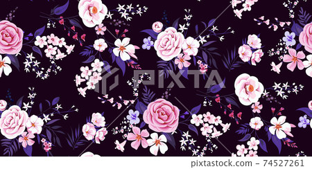 Seamless spring floral background 1 - Stock Illustration [74527261] - PIXTA