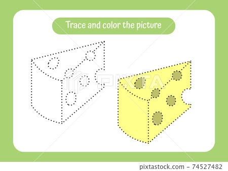 Cheese. Trace and color the picture.... - Stock Illustration [74527482] - PIXTA