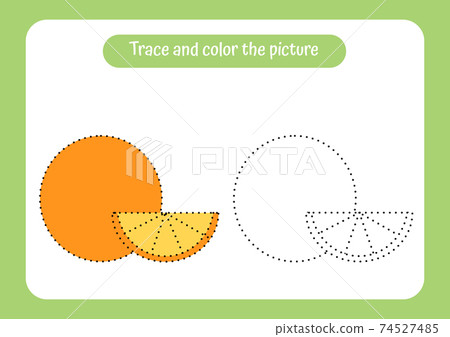 Orange. Trace and color the picture.... - Stock Illustration [74527485 ...