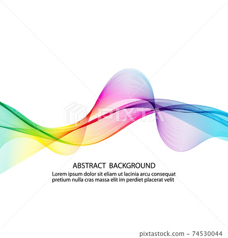 Wavy abstract design in rainbow colors. Ribbon... - Stock Illustration ...