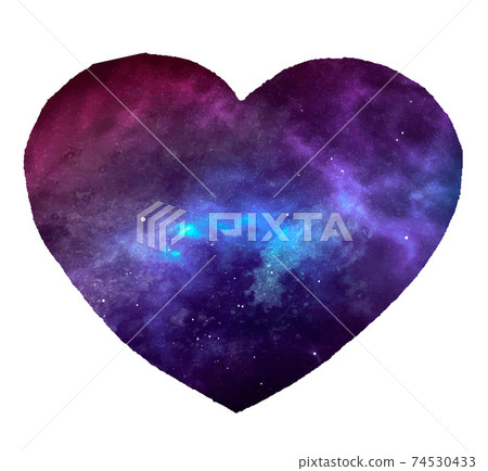 Painted Galaxy in Heart Shapes Isolated on... - Stock Illustration ...