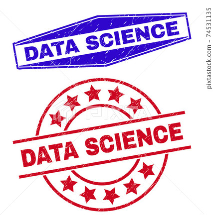 DATA SCIENCE Textured Badges in Circle and... - Stock Illustration ...