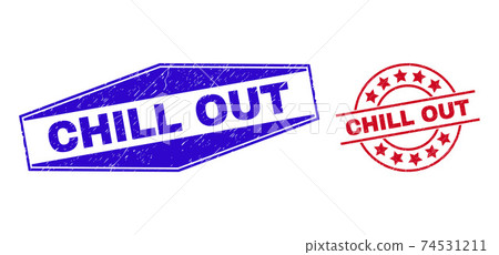 CHILL OUT Unclean Seals in Circle and Hexagonal... - Stock Illustration ...