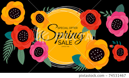 Promotion offer, card for spring sale season... - Stock Illustration ...