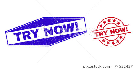 TRY NOW! Textured Watermarks in Circle and...-插圖素材 [74532437] - PIXTA圖庫