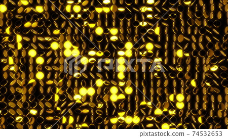 Layer of rotating shiny gold coins, computer... - Stock Illustration ...