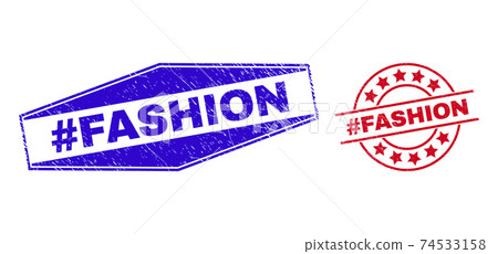 #FASHION Grunged Watermarks in Circle and... - Stock Illustration ...
