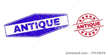 ANTIQUE Corroded Stamp Seals in Circle and... - Stock Illustration ...