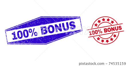 100% BONUS Corroded Stamps in Round and... - Stock Illustration ...