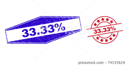 33.33% Corroded Stamps in Round and Hexagonal... - Stock Illustration ...