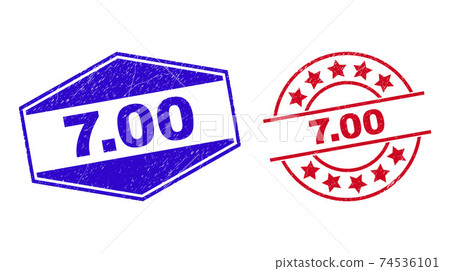 7.00 Rubber Badges in Circle and Hexagon Forms - Stock Illustration ...