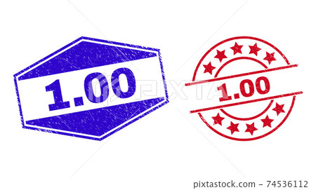 1.00 Scratched Stamp Seals in Circle and... - Stock Illustration ...