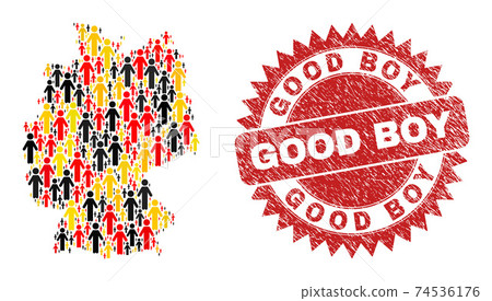 Good Boy Grunge Stamp Seal and German Map... - Stock Illustration ...