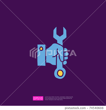 maintenance service concept icon with hand hold... - Stock Illustration ...