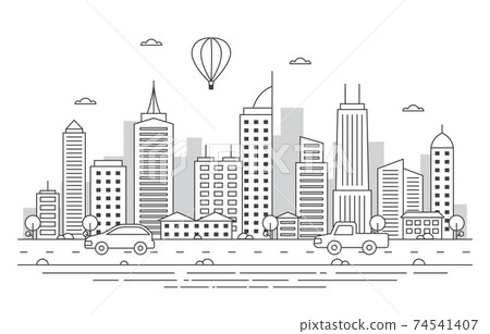 Day Street Urban City Building Cityscape... - Stock Illustration ...
