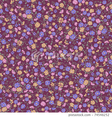 Cute Liberty-like florets pattern, - Stock Illustration [74548252] - PIXTA
