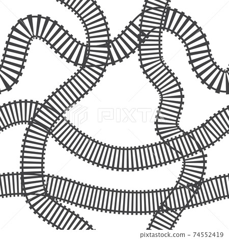 Train tracks seamless pattern - isolated black... - Stock Illustration ...
