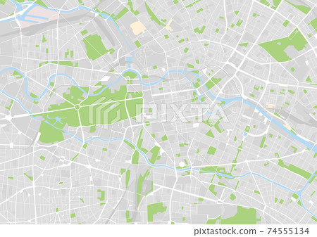 vector city map of Berlin, Germany - Stock Illustration [74555134] - PIXTA