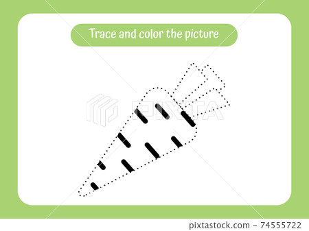 Carrot. Trace and color the picture.... - Stock Illustration [74555722 ...