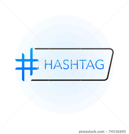 Hash tag lable on white background. Vector... - Stock Illustration ...