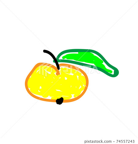 Yellow apple or quince in a deliberately... - Stock Illustration ...