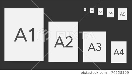 Paper of different size on gray bsckground.... - Stock Illustration ...