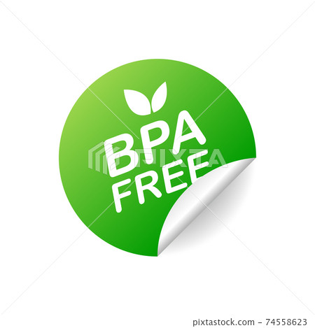 BPA free. Realistic green badge. Product... - Stock Illustration ...