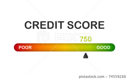 Detailed illustration of a credit score meter... - Stock Illustration ...