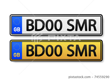 European Number plate car. Information sign.... - Stock Illustration ...