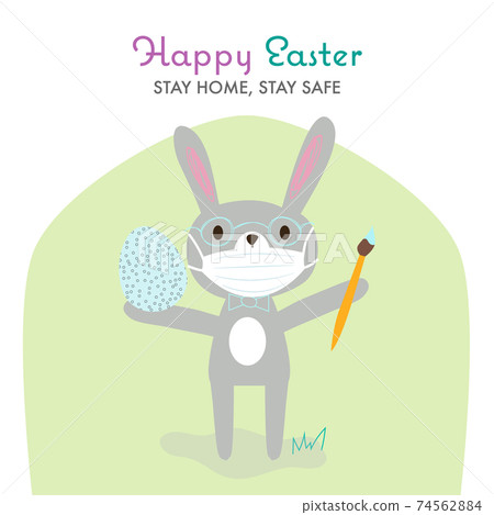 Stay home at Easter, motivational quote to stay... - Stock Illustration ...