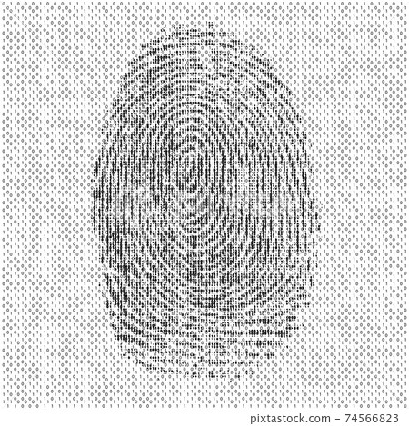 Fingerprint binary code background - Stock Illustration [74566823] - PIXTA