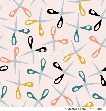 Vector seamless pattern with scissors for... - Stock Illustration ...