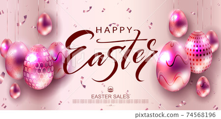 Easter light design with pink gradient,... - Stock Illustration ...