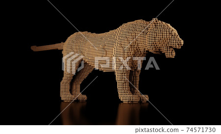 A tiger made of many cubes on a black uniform... - Stock Illustration ...