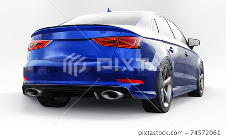Super fast sports car color blue metallic on a... - Stock Illustration ...