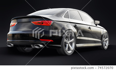 Super fast sports car color black metallic on a... - Stock Illustration ...