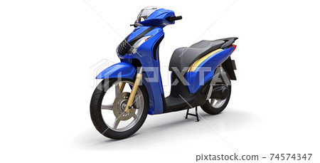 Modern urban blue moped on a white background.... - Stock Illustration ...