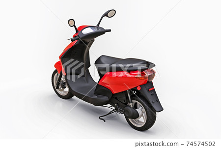 Modern urban red moped on a white background.... - Stock Illustration ...