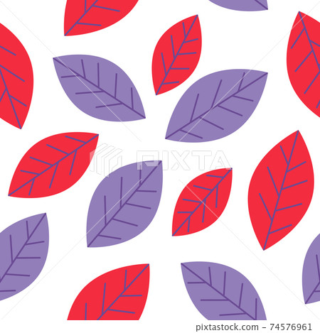 Red violet falling autumn leaves seamless...-插圖素材 [74576961] - PIXTA圖庫