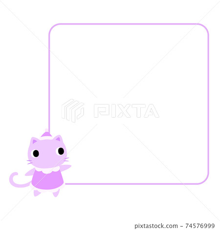 Fancy cat icon (with frame) - Stock Illustration [74576999] - PIXTA