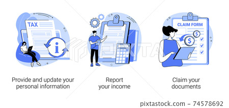 Tax filing abstract concept vector illustrations. - Stock Illustration ...