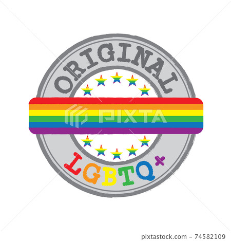 Vector Stamp of Original logo with text LGBTQ... - Stock Illustration ...
