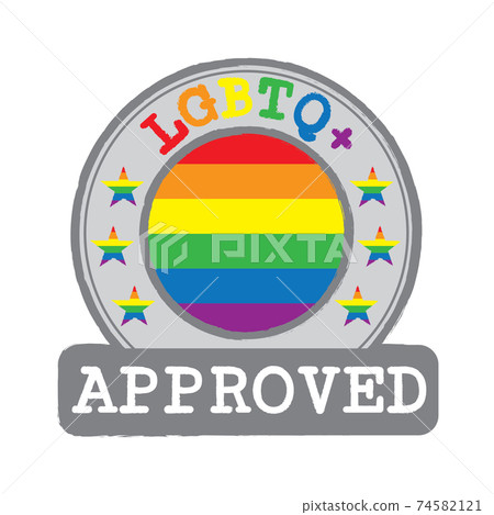Vector Stamp of Approved logo with LGBTQ plus... - Stock Illustration ...