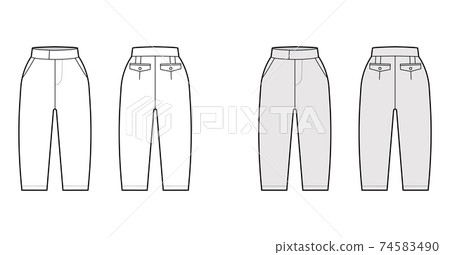 Short capri pants technical fashion... - Stock Illustration [74583490 ...