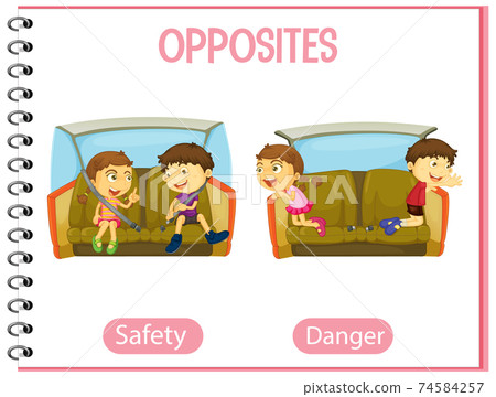 Opposite words with safety and danger - Stock Illustration [74584257 ...