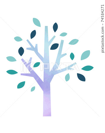 Blue tree gradation - Stock Illustration [74584271] - PIXTA