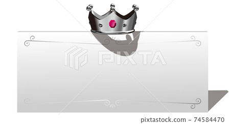 Frame of plate with silver crown in the center... - Stock Illustration ...