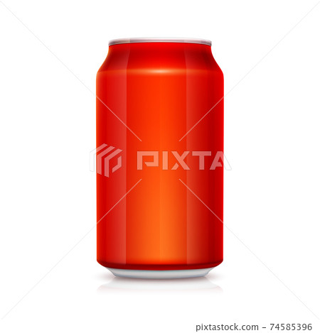 Realistic red can isolated on white background - Stock Illustration ...